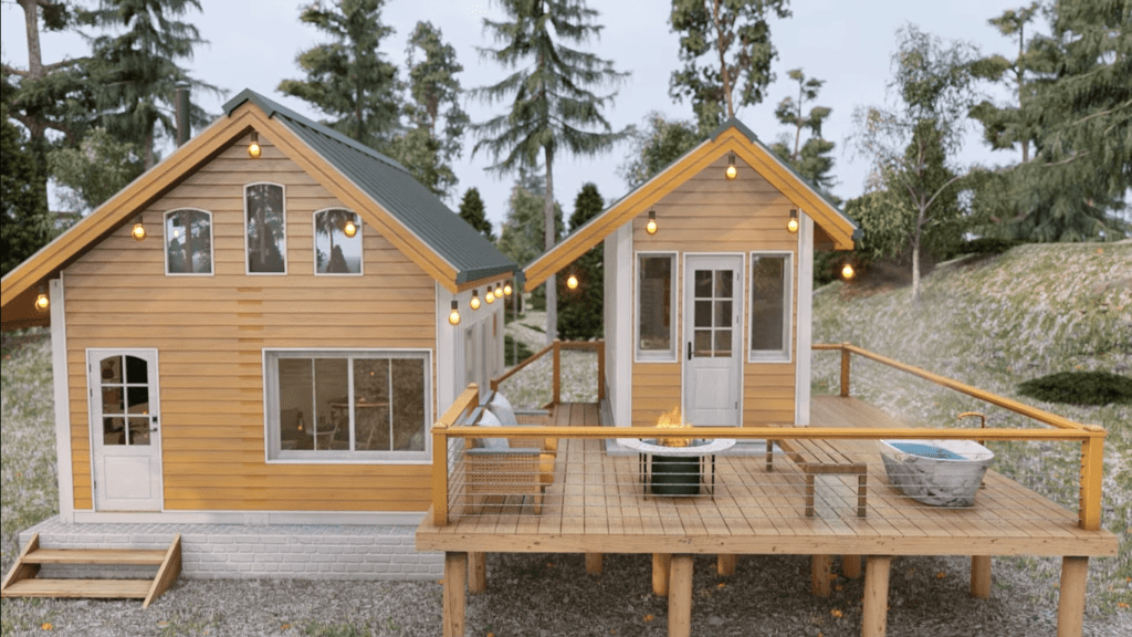 WONDERFUL JOIN OF TWO SMALL HOUSES - TINY HOUSE